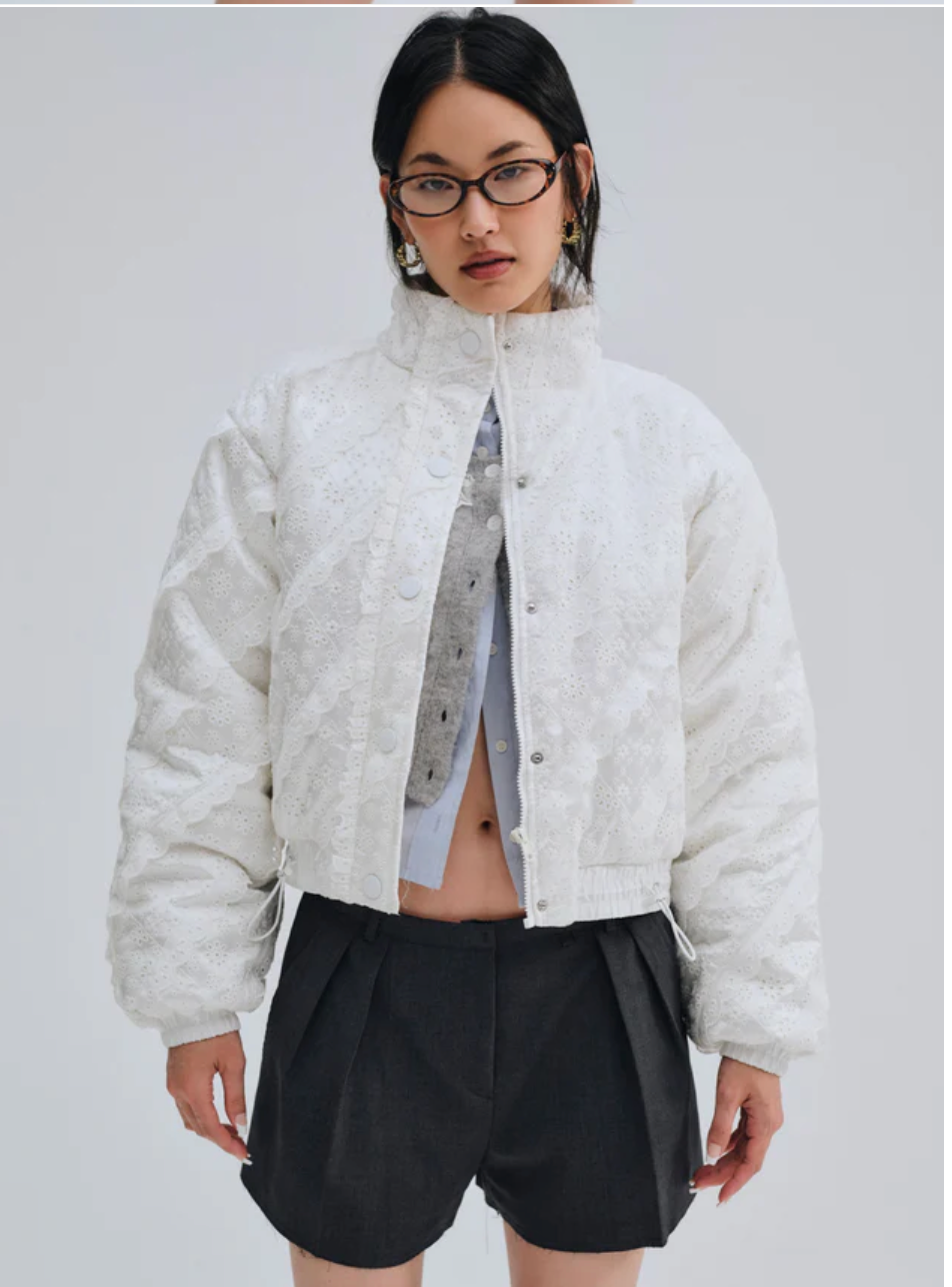 Sloane Eyelet Puffer Coat by For Love & Lemons – Cattivo