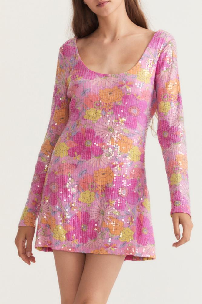 Rupert Sequined Floral Mini Dress by LoveShackFancy – Cattivo